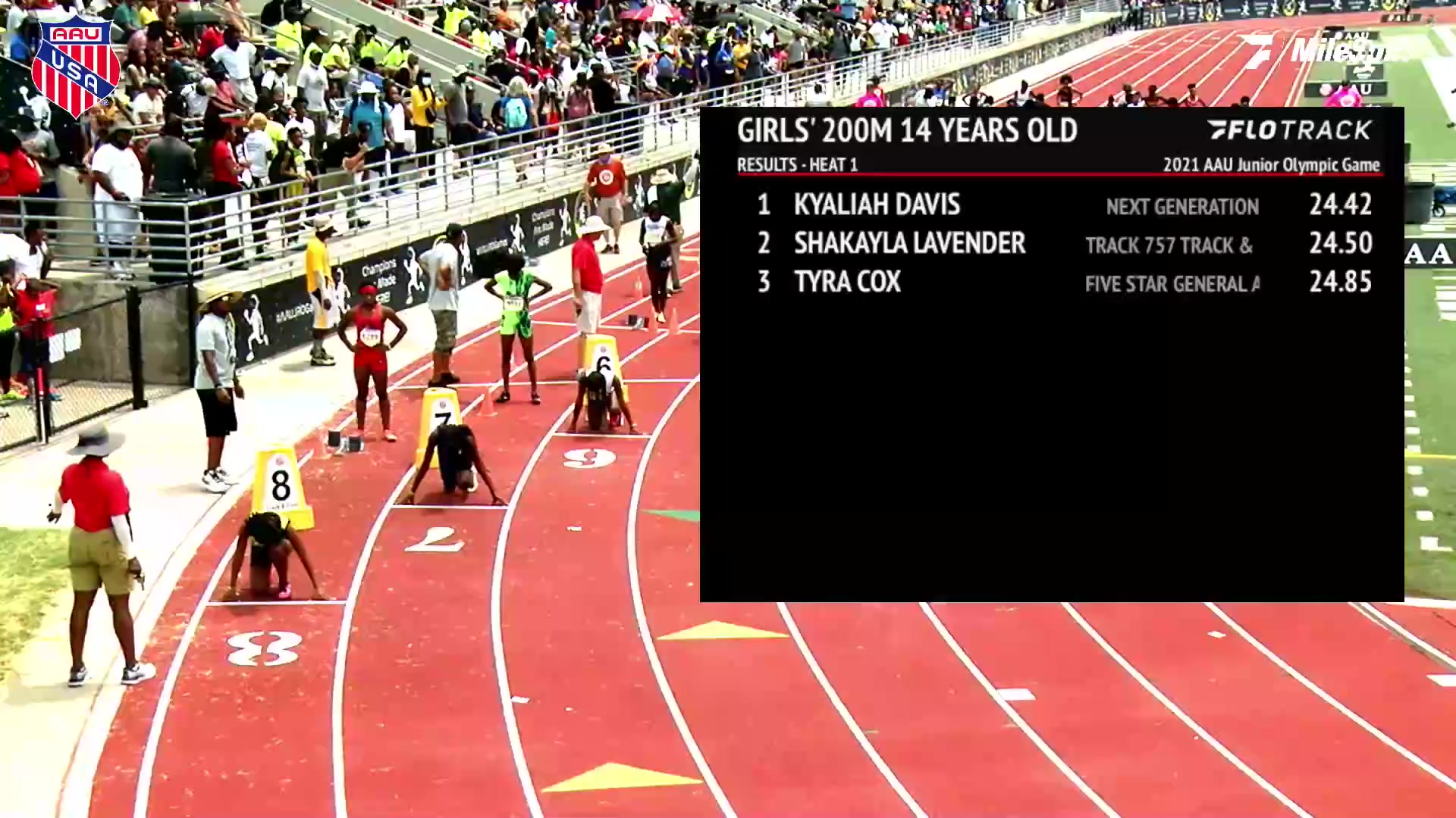 Youth Girls' 200m, Semi-Finals 2 - Age 14 | AAU Junior Olympics Games